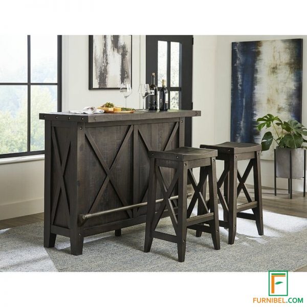 UKURAN Ukuran Meja Bar Minimalis Modern Kayu Solid Jati
