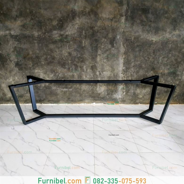 Jual Meja Makan Quadra Kaki Besi Hitam Doff Powdercoating